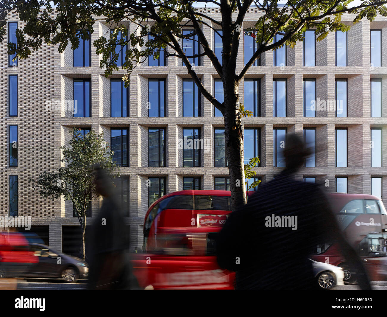 Busy street scene. Turnmill Building, London, United Kingdom. Architect ...