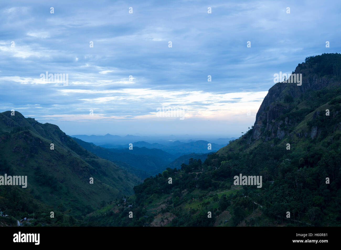 View of Little Adam's peak on the left, Ella Rock on the right and Ella ...