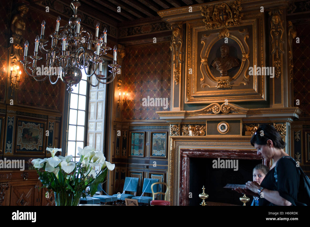Cheverny Castle. Inside of the castle. Built between 1624 and 1630 by ...