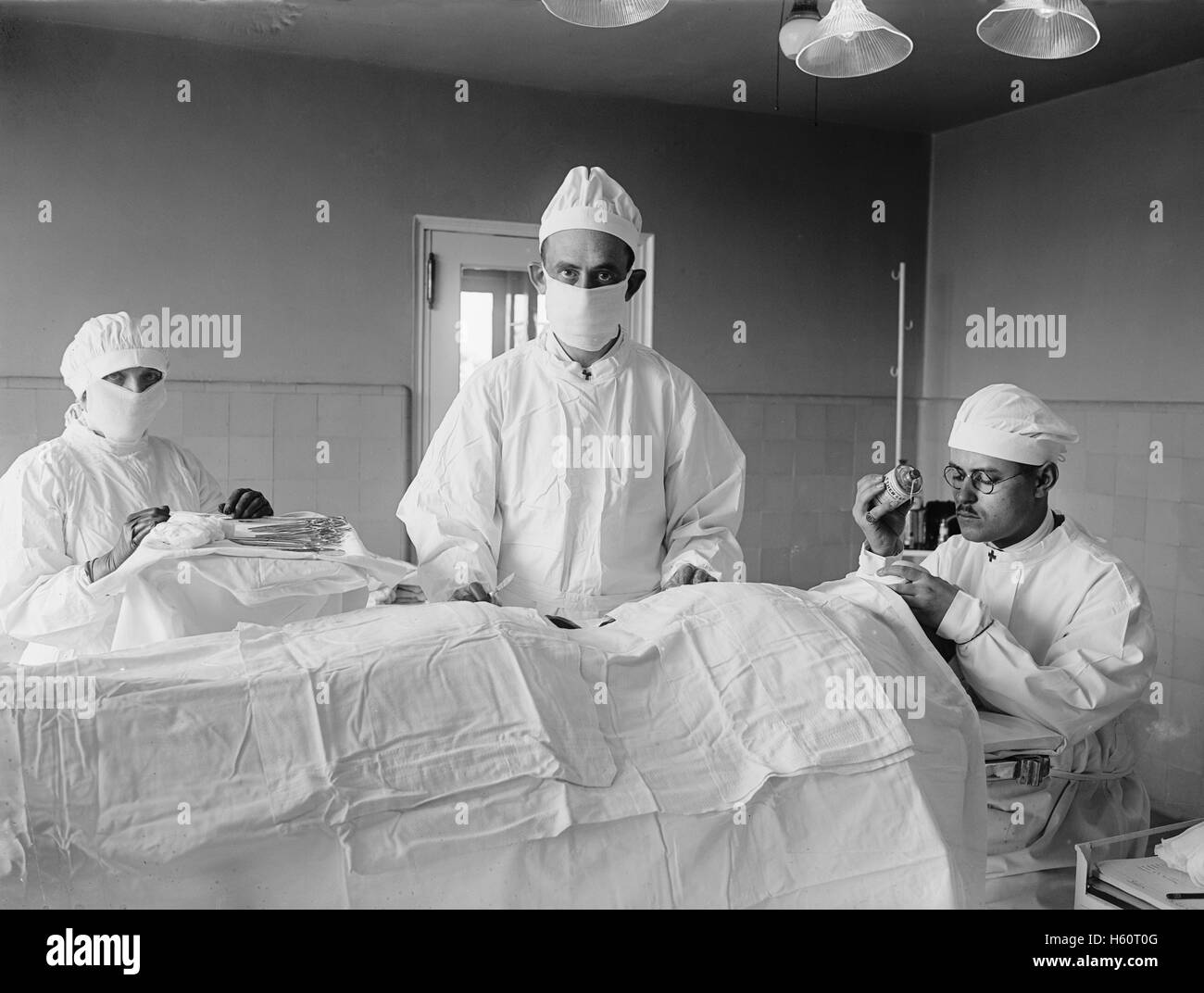 Surgeon Ready to Operate on Patient, National Photo Company, 1922 Stock ...