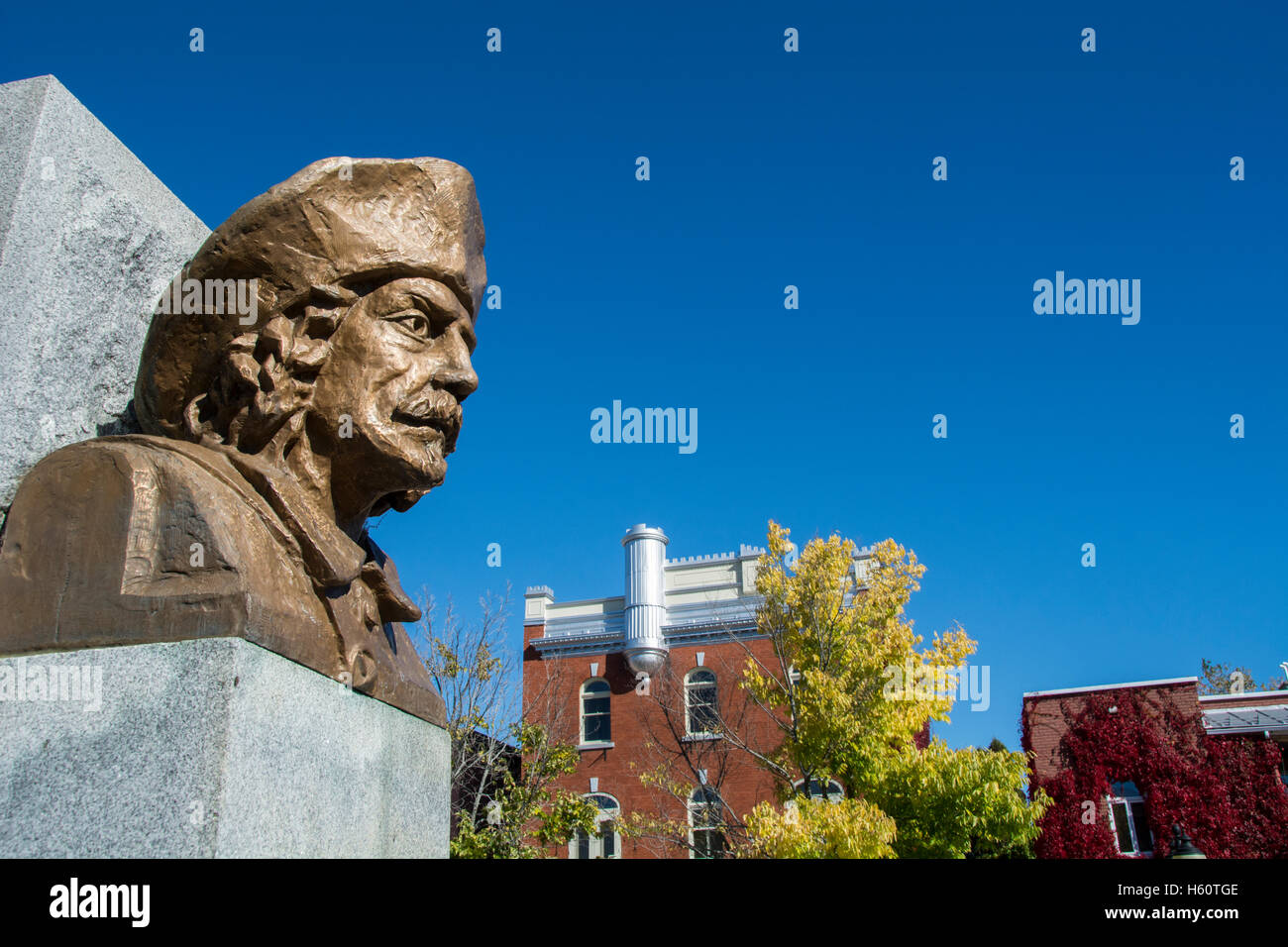 Canada, Quebec, Three Rivers aka Trois-Riveres. Monument to Sieur of ...