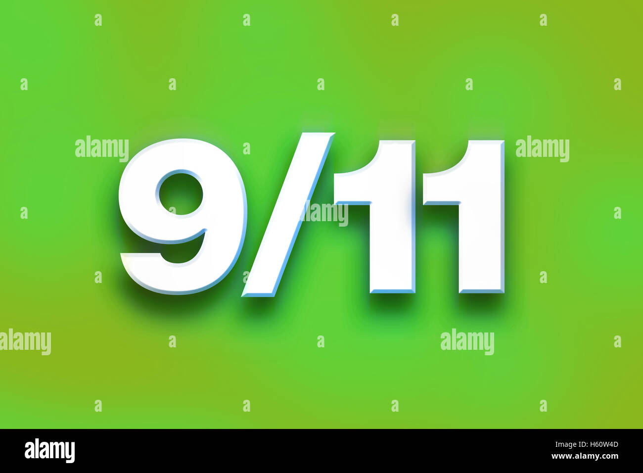 The word "9-11" written in white 3D letters on a colorful background ...