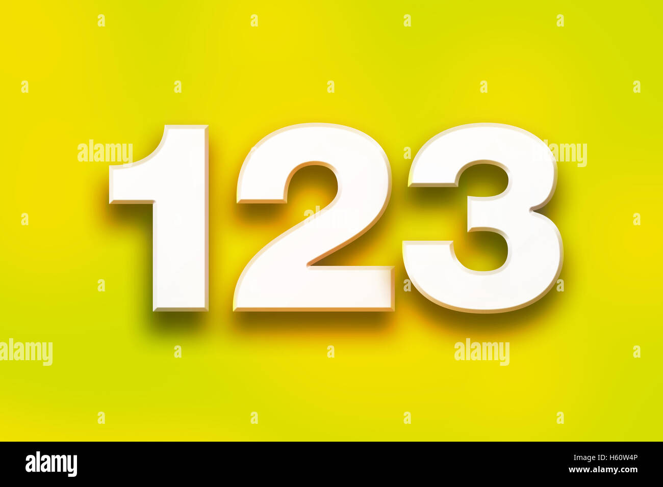 The word "123" written in white 3D letters on a colorful background ...