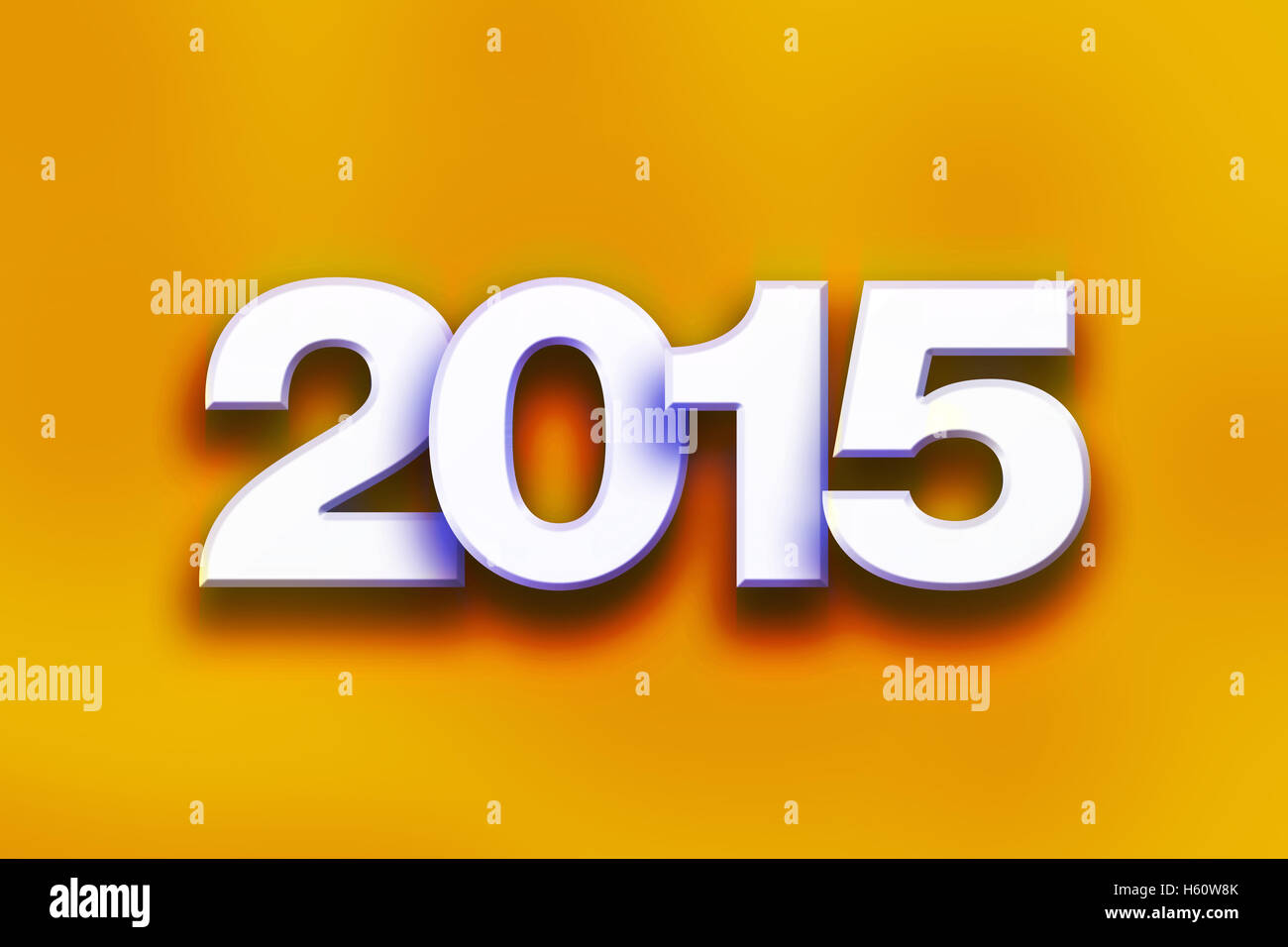 The word "2015" written in white 3D letters on a colorful background ...