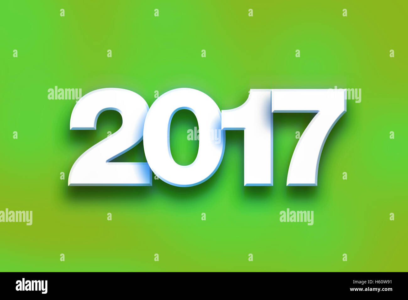 The word "2017" written in white 3D letters on a colorful background ...