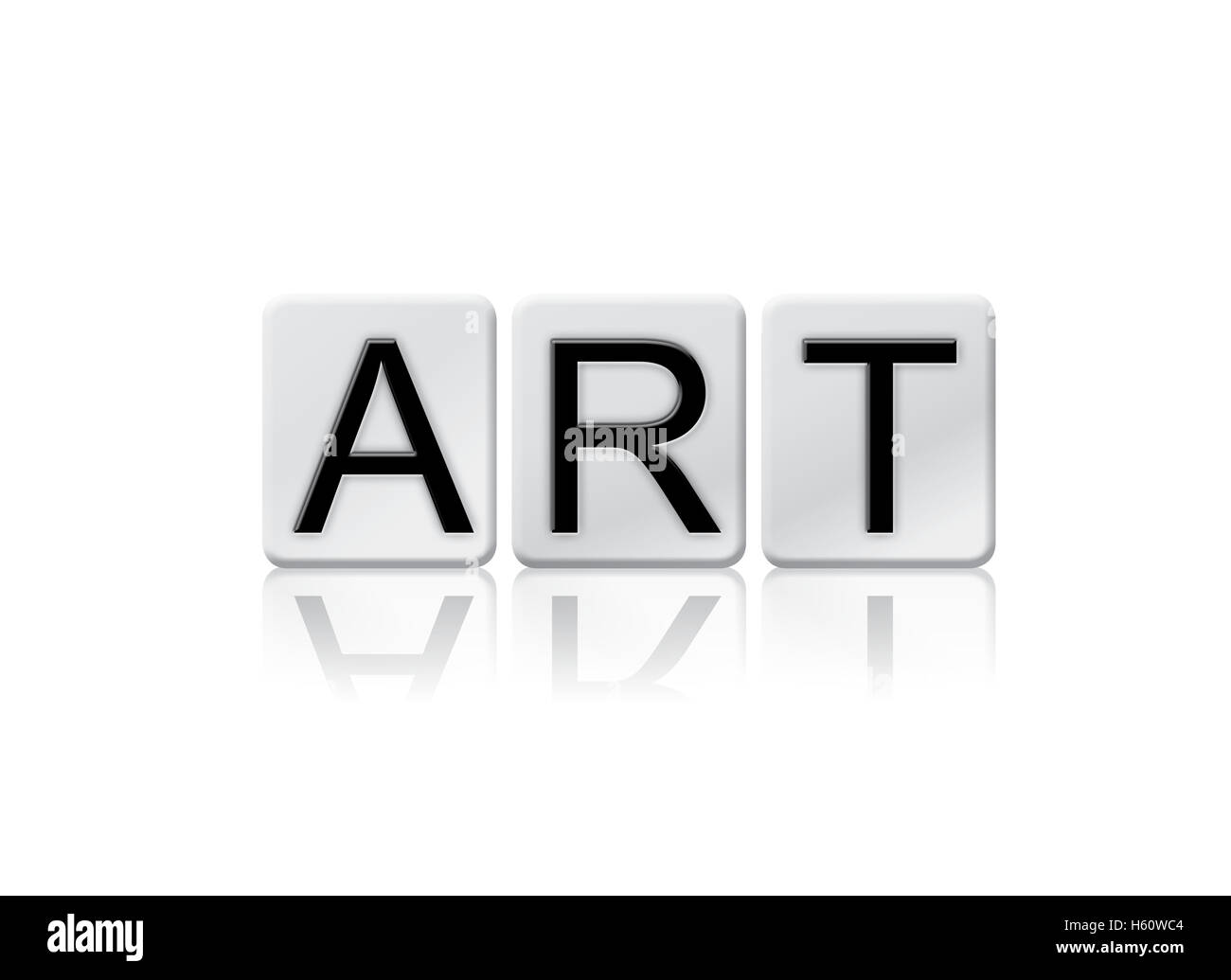 The word "Art" written in tile letters isolated on a white background ...
