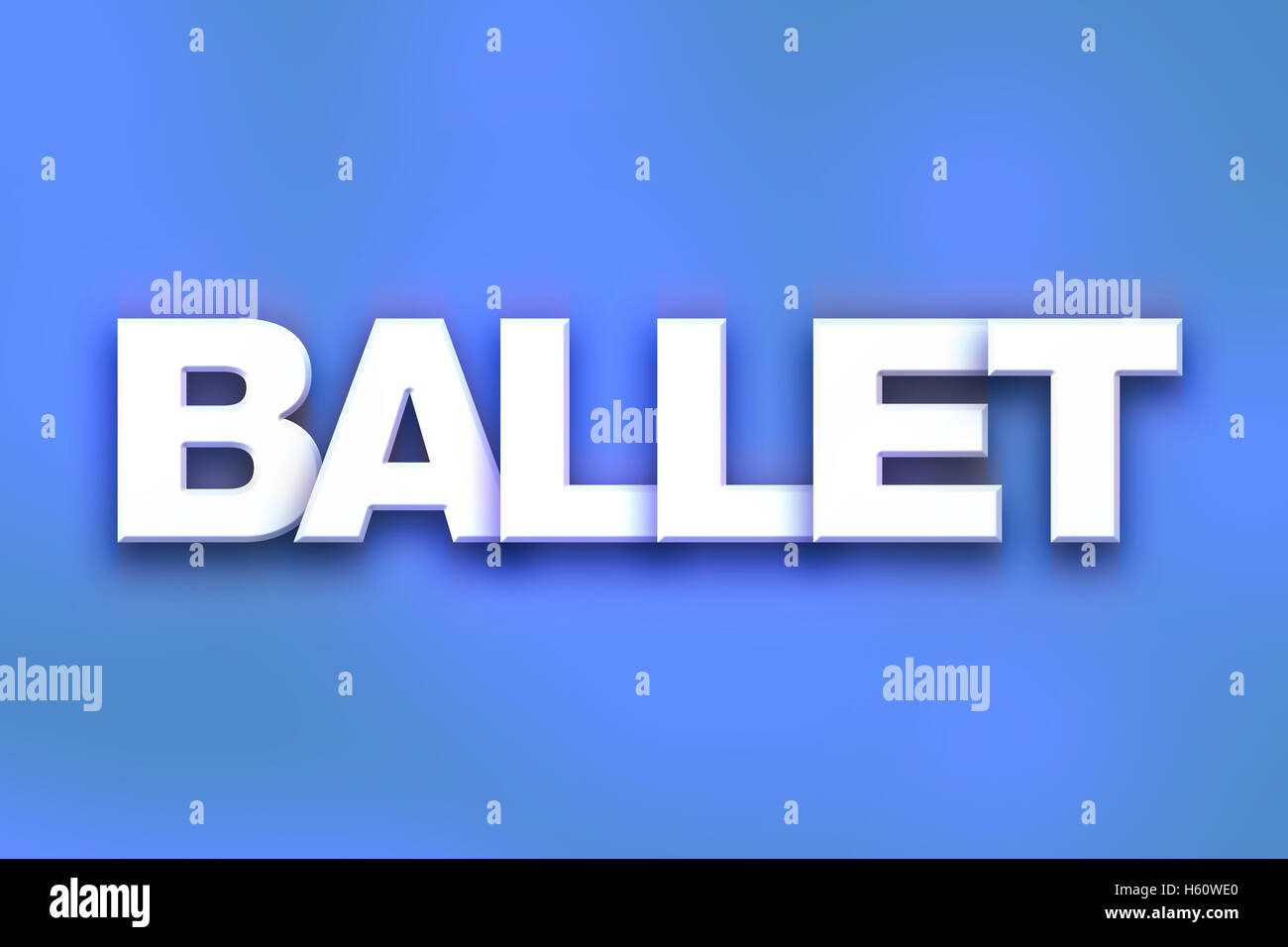 The word "Ballet" written in white 3D letters on a colorful background ...