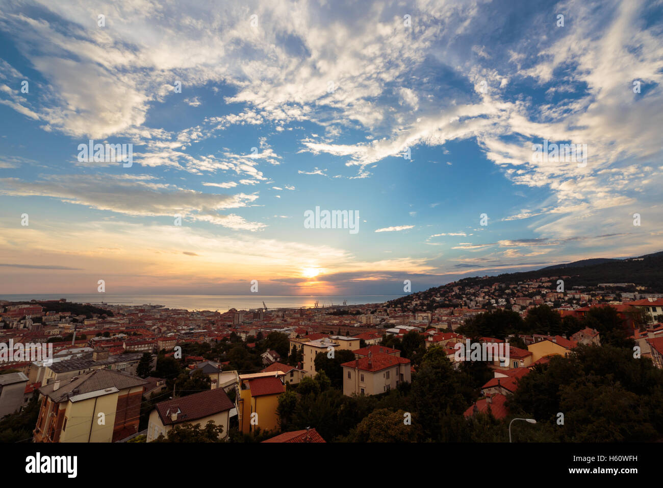 The city of Trieste in a summer evening Stock Photo - Alamy