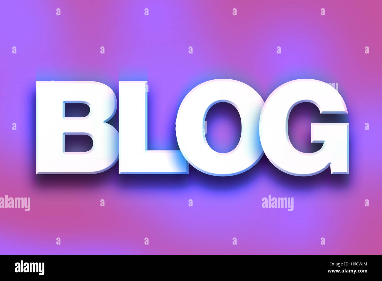 The word "Blog" written in white 3D letters on a colorful background ...