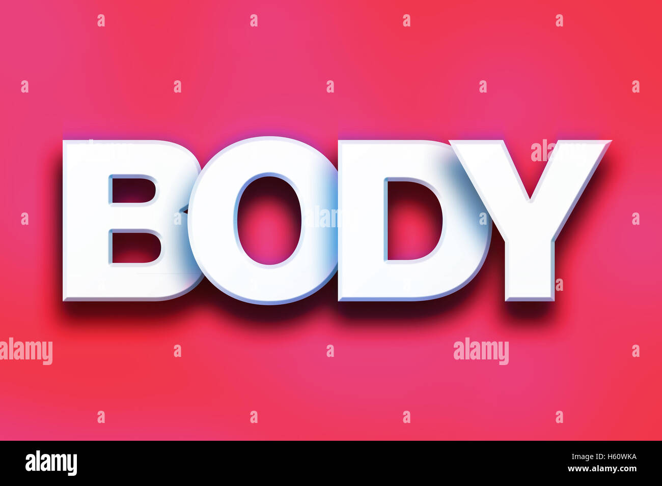 The word "Body" written in white 3D letters on a colorful background ...