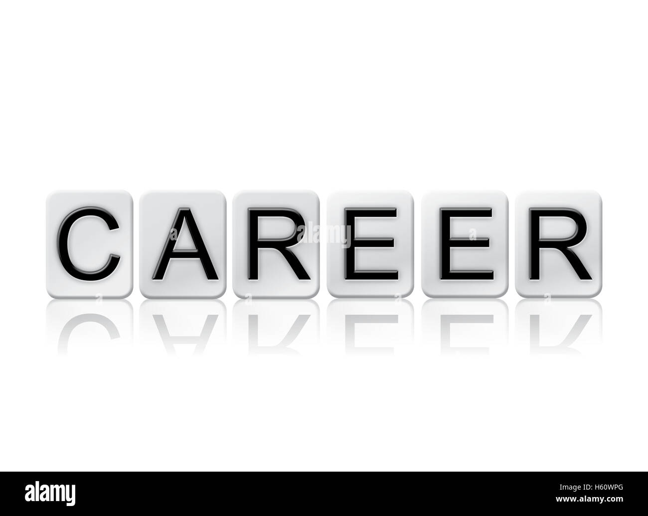 The word "Career" written in tile letters isolated on a white ...