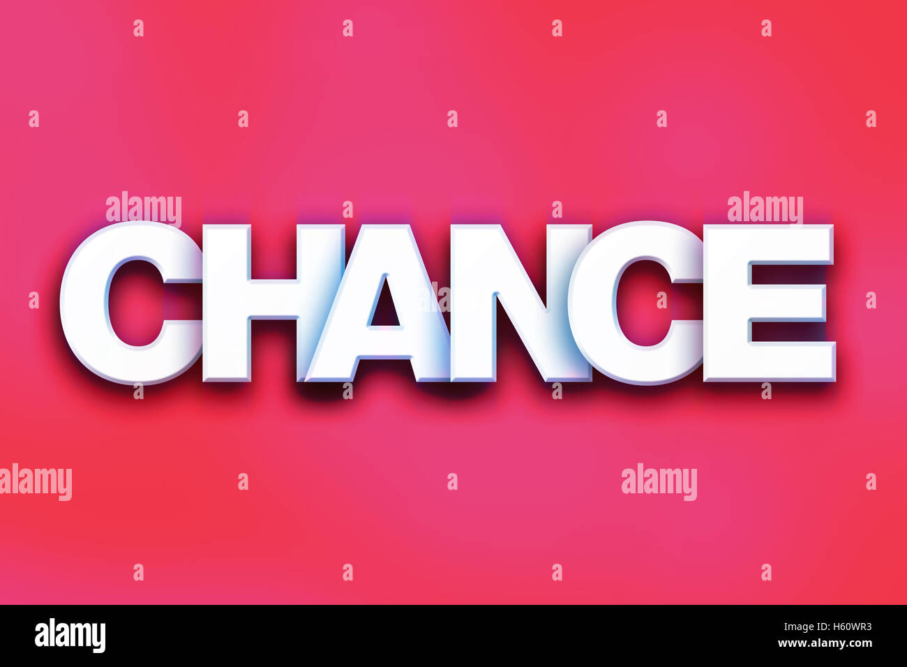 The word "Chance" written in white 3D letters on a colorful background ...