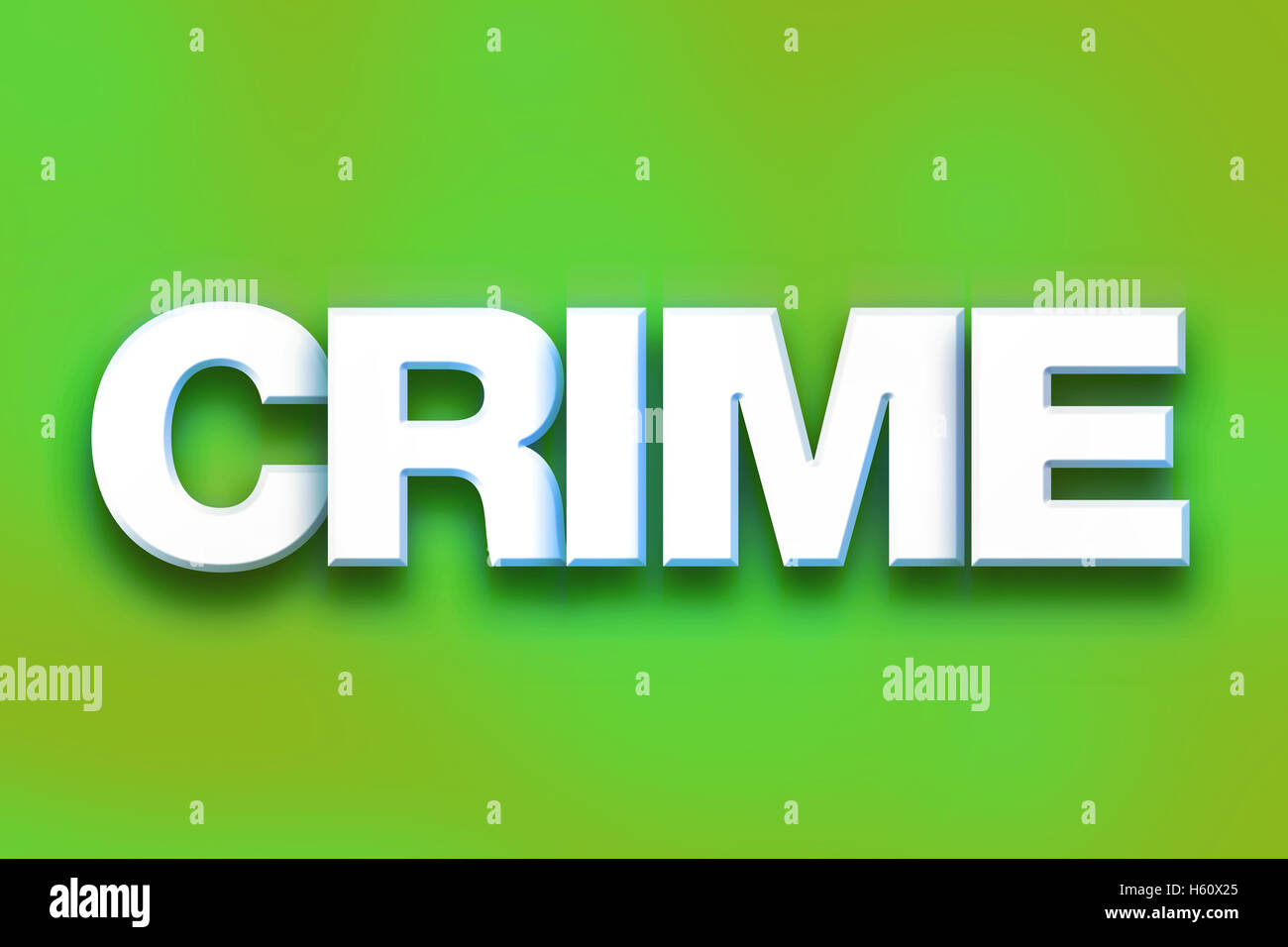 The word "Crime" written in white 3D letters on a colorful background ...