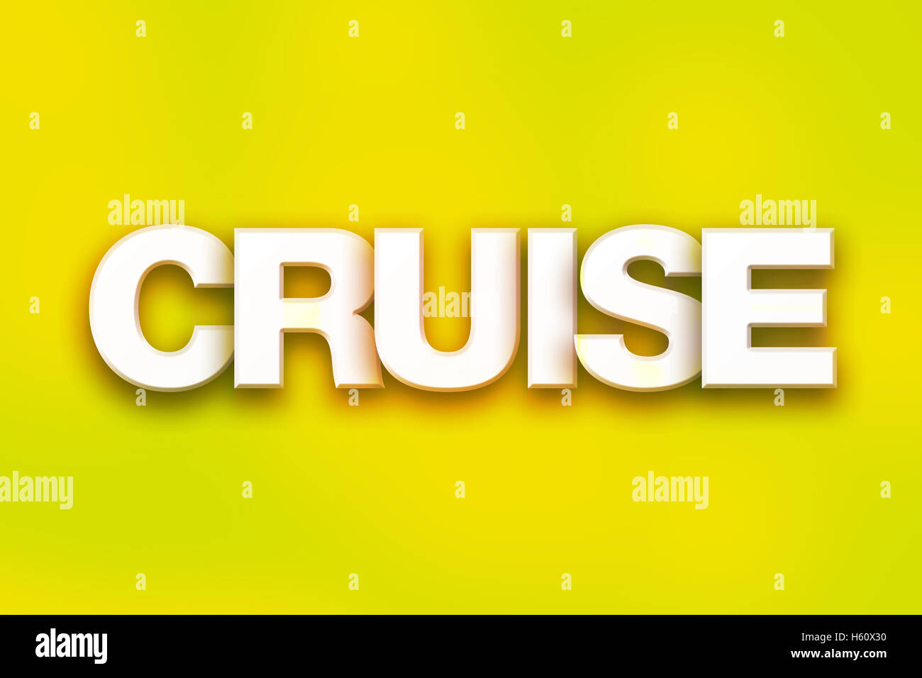 The word "Cruise" written in white 3D letters on a colorful background ...