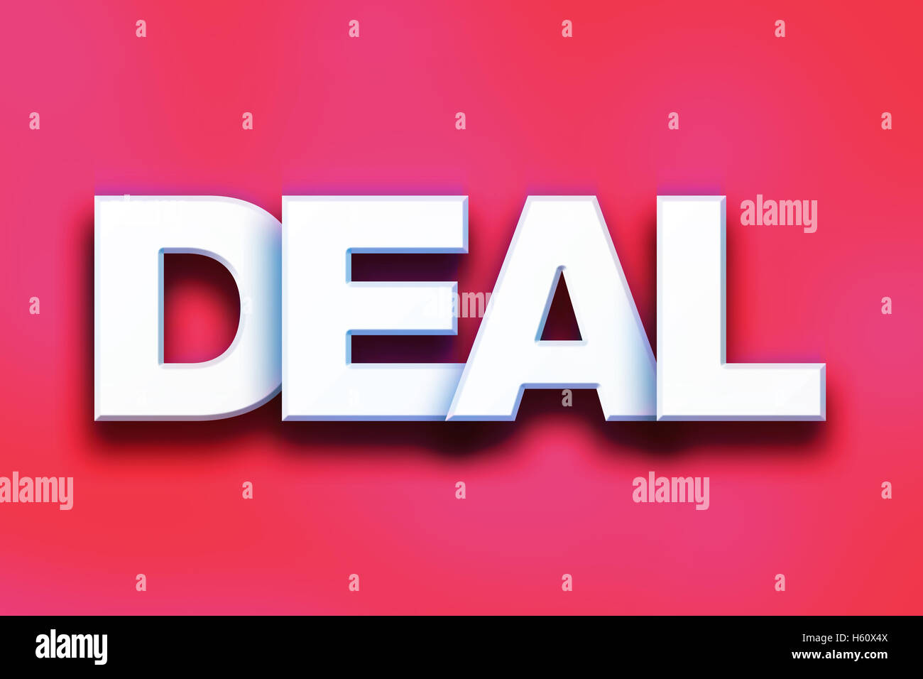 The word "Deal" written in white 3D letters on a colorful background ...