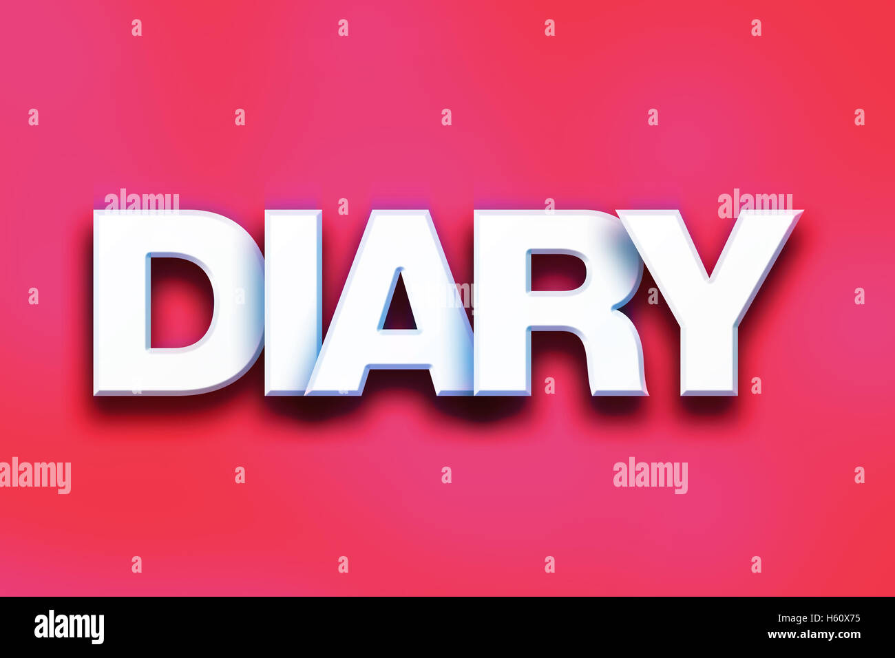The word "Diary" written in white 3D letters on a colorful background ...