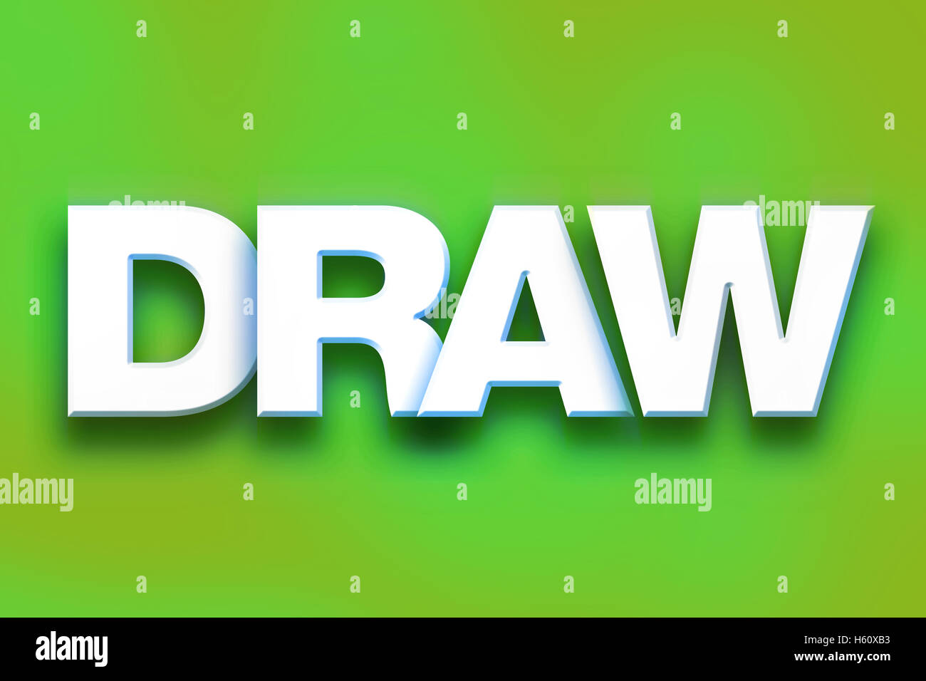 The word "Draw" written in white 3D letters on a colorful background ...