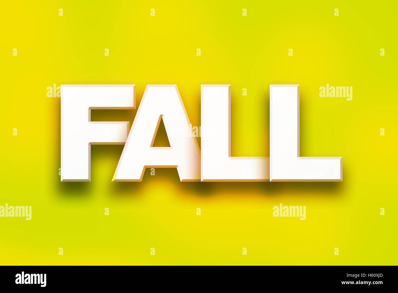 The word "Fall" written in white 3D letters on a colorful background ...