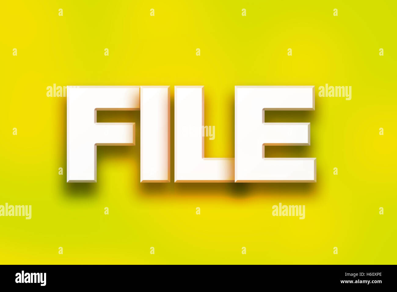 The word "File" written in white 3D letters on a colorful background ...