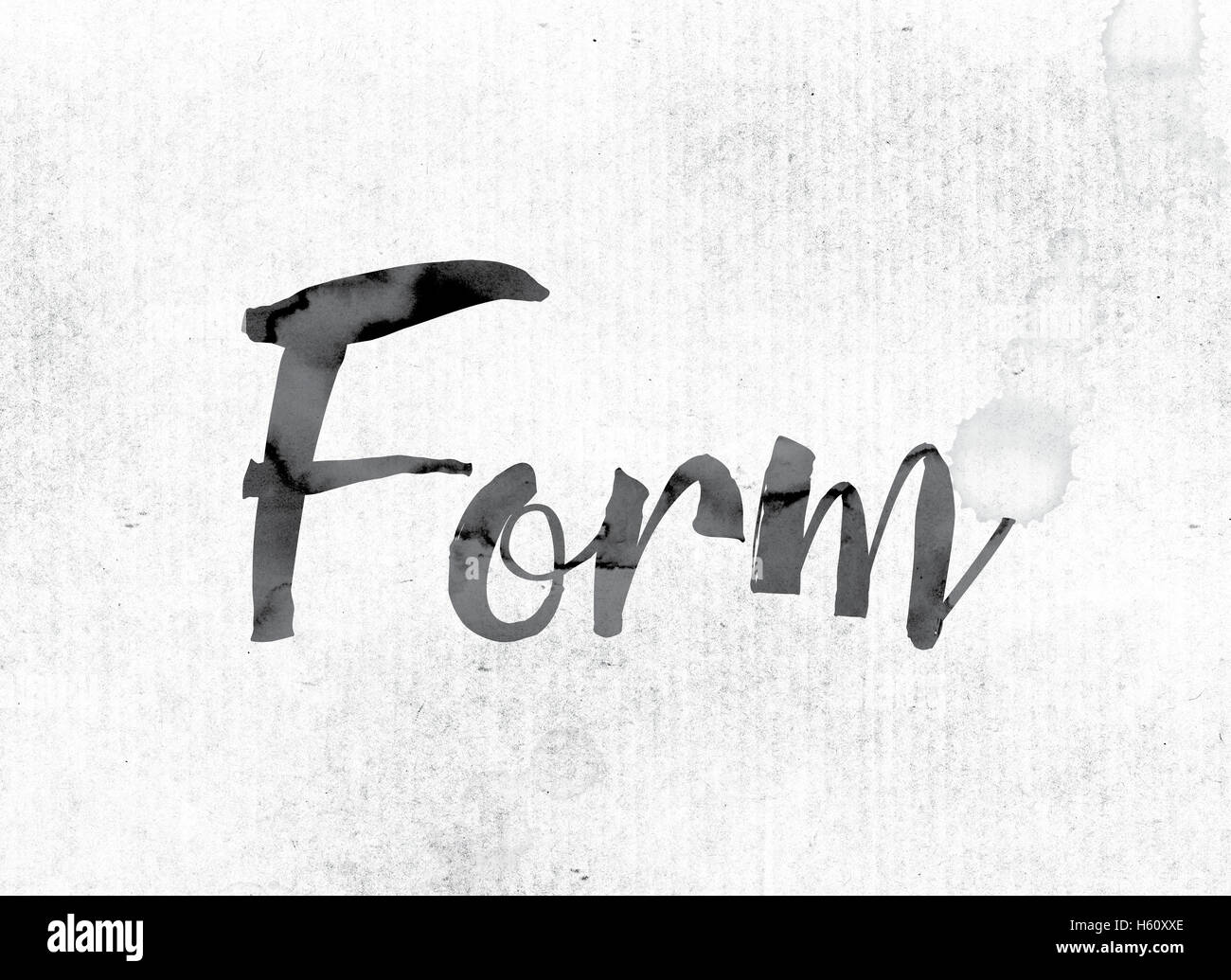 The word "Form" concept and theme painted in watercolor ink on a white ...