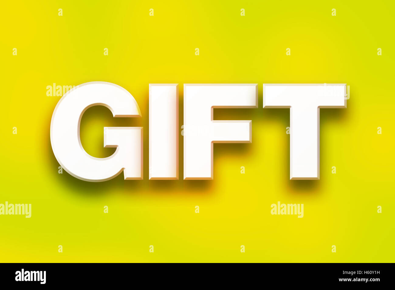 The word "Gift" written in white 3D letters on a colorful background ...