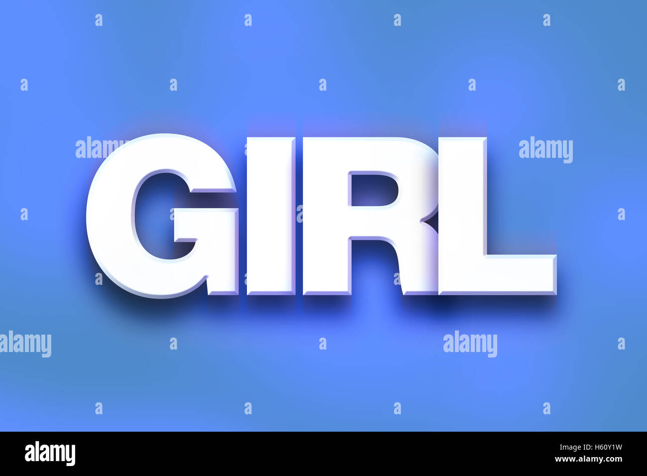 The word "Girl" written in white 3D letters on a colorful background ...