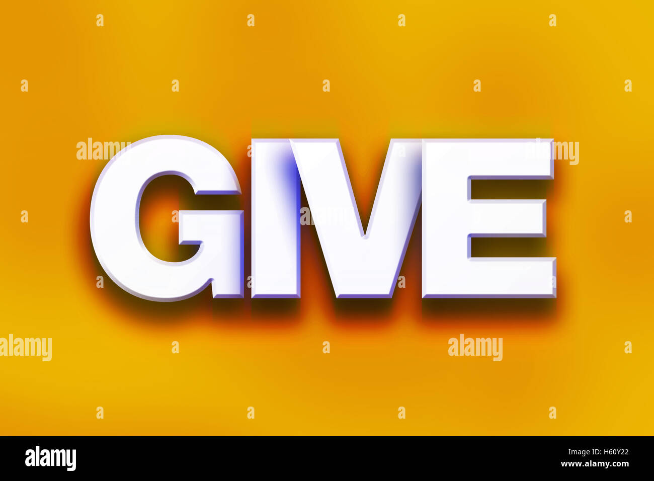 The word "Give" written in white 3D letters on a colorful background ...