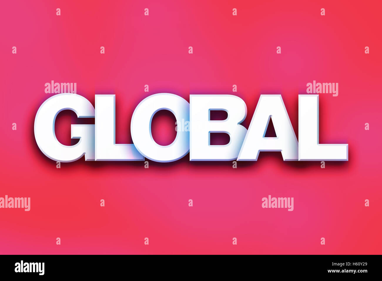 The word "Global" written in white 3D letters on a colorful background ...