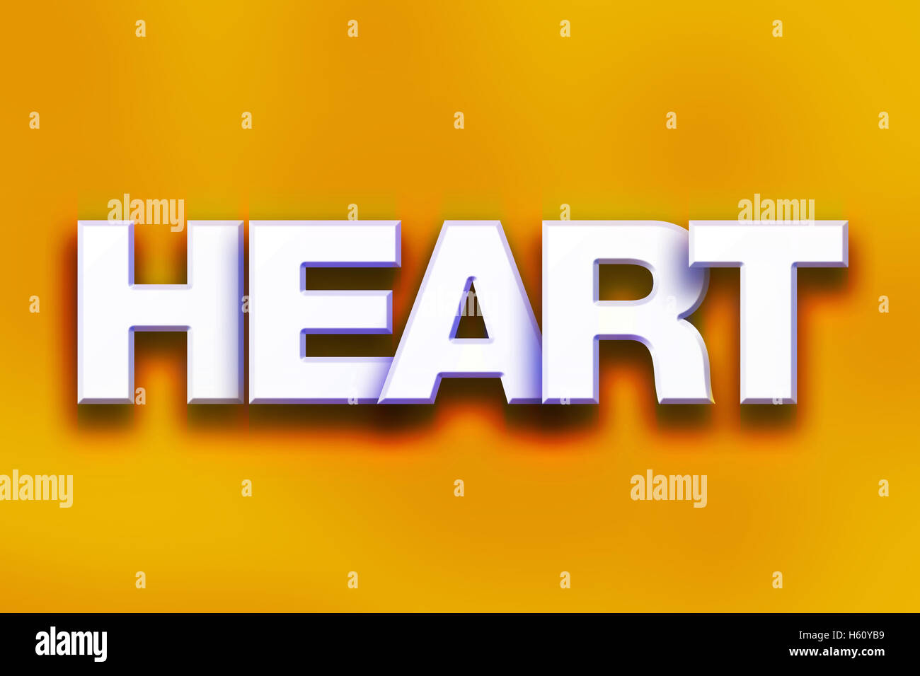 The word "Heart" written in white 3D letters on a colorful background ...