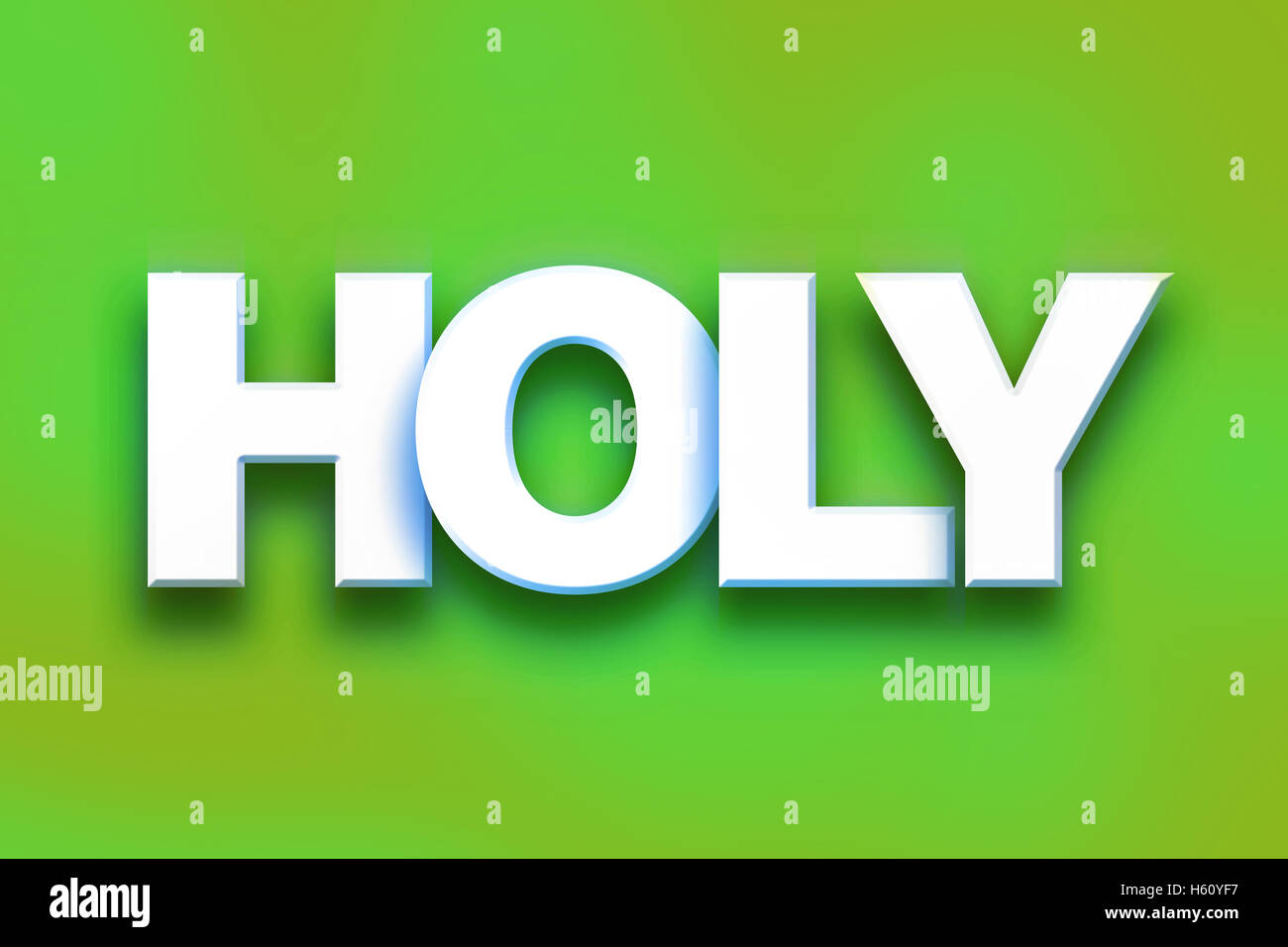 The word "Holy" written in white 3D letters on a colorful background ...