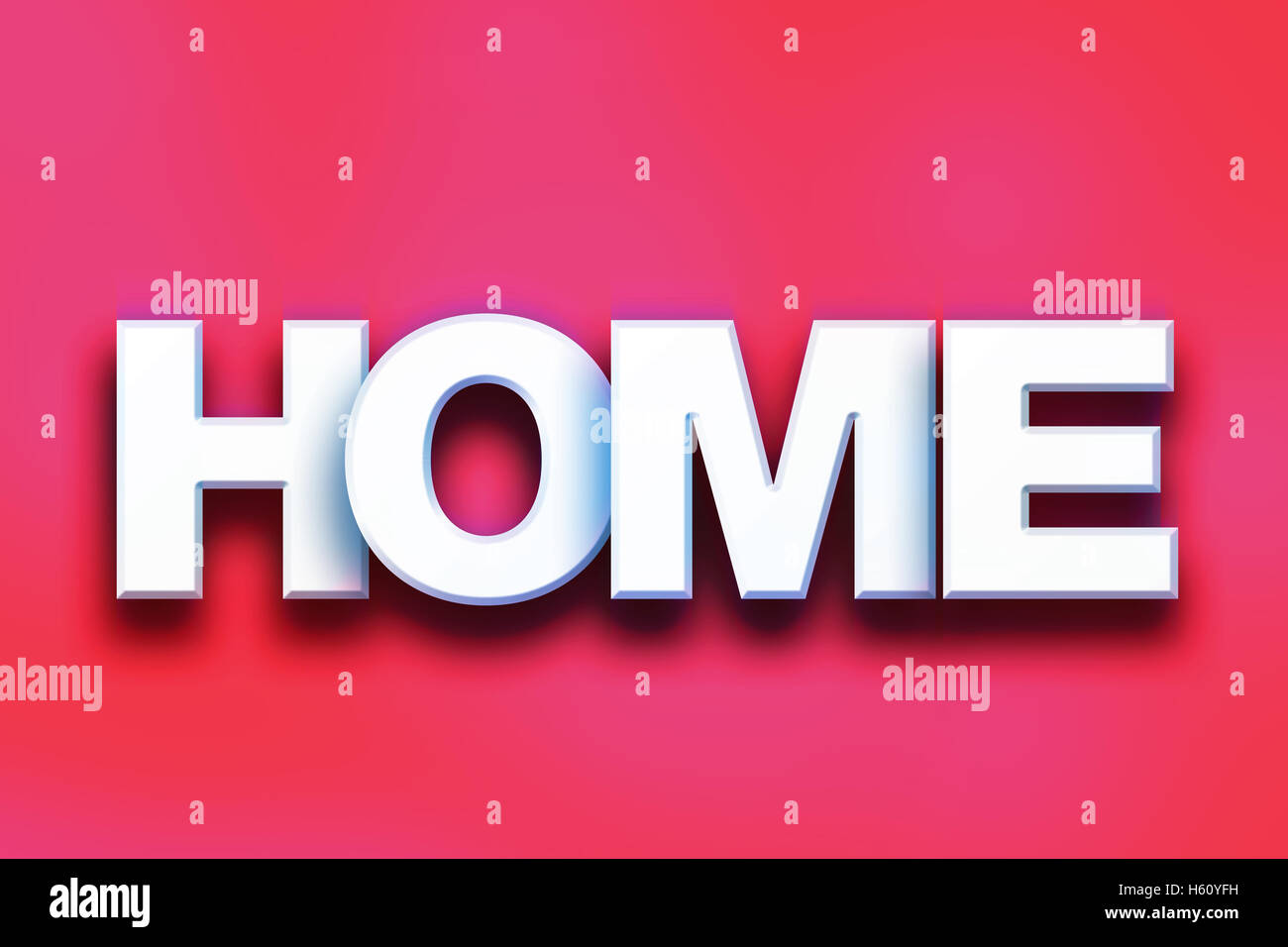 The word "Home" written in white 3D letters on a colorful background ...
