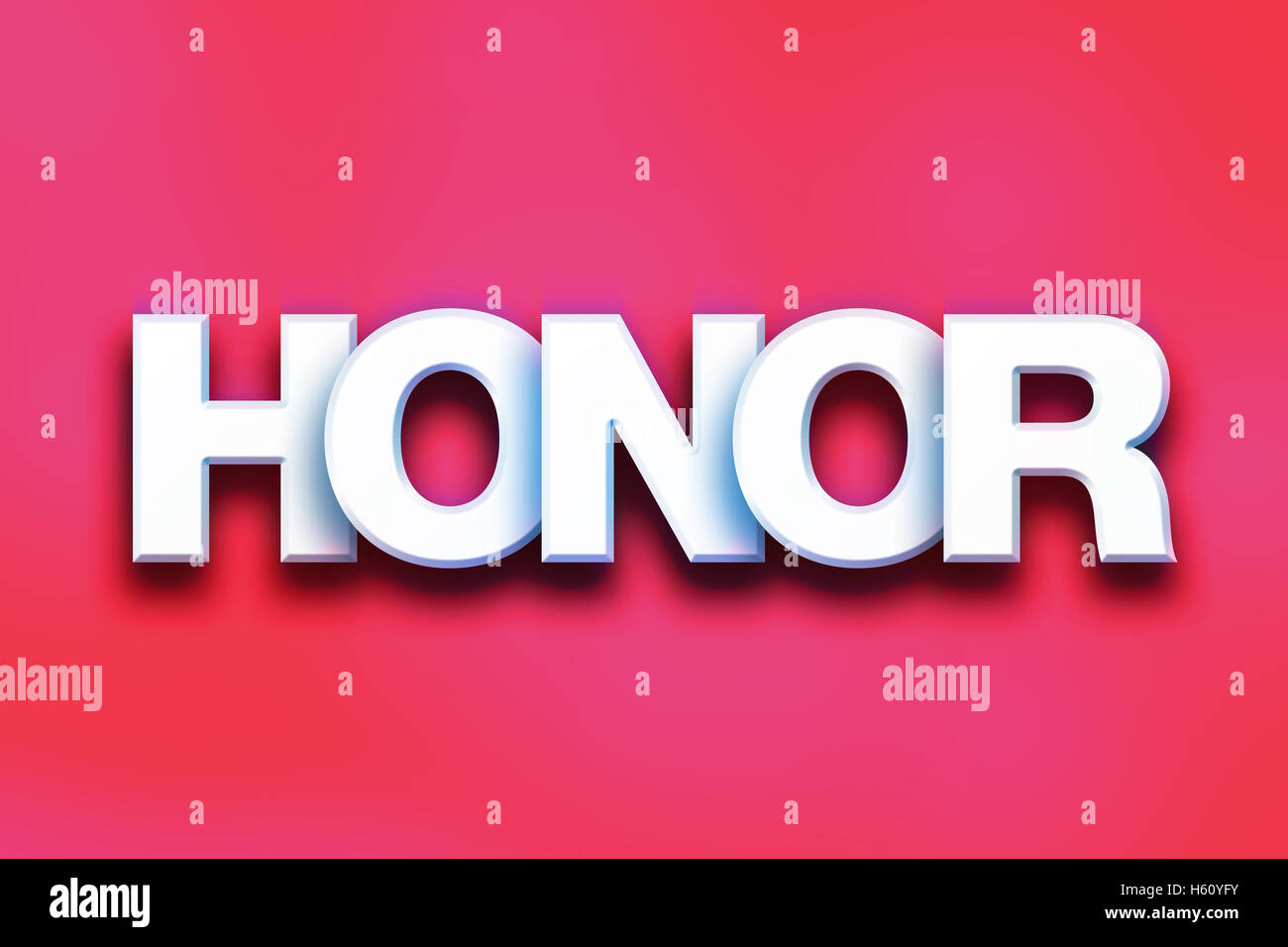The word "Honor" written in white 3D letters on a colorful background ...