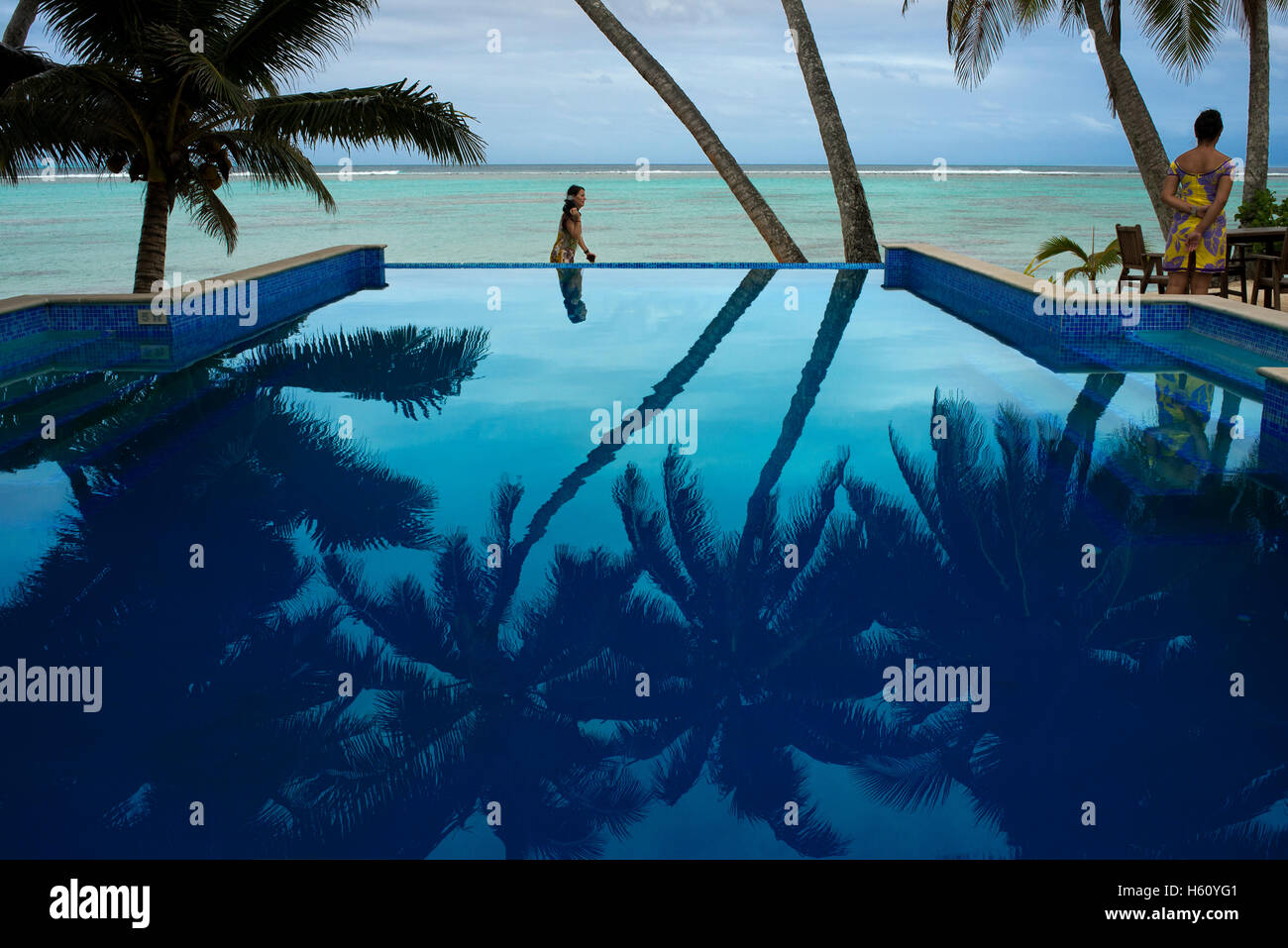 Rarotonga Island. Cook Island. Polynesia. South Pacific Ocean. Pool of ...