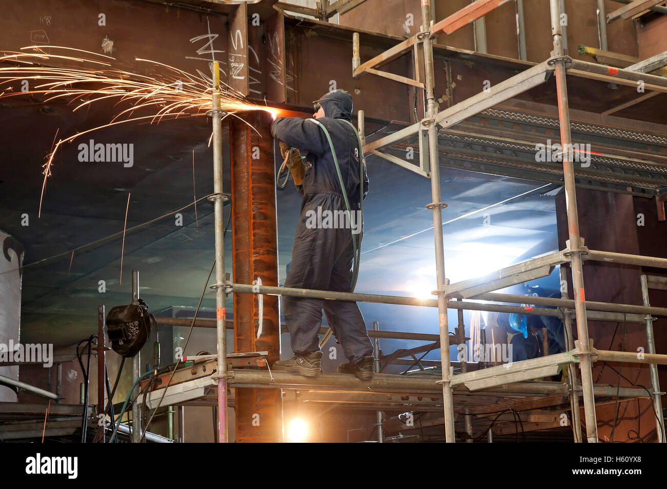 Shipyard industry, Ferrol, La Coruña province, Region of Galicia, Spain ...