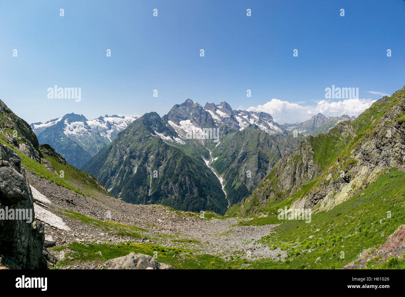 Highland pass, mountains in Abkhazia Stock Photo - Alamy