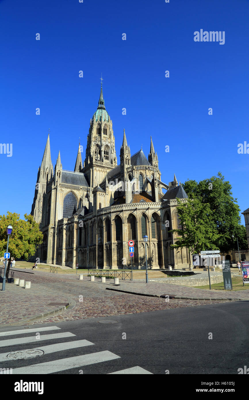 La Cathedrale de Bayeux from Rue de Nesmond, Bayeux, Calvados, Basse ...