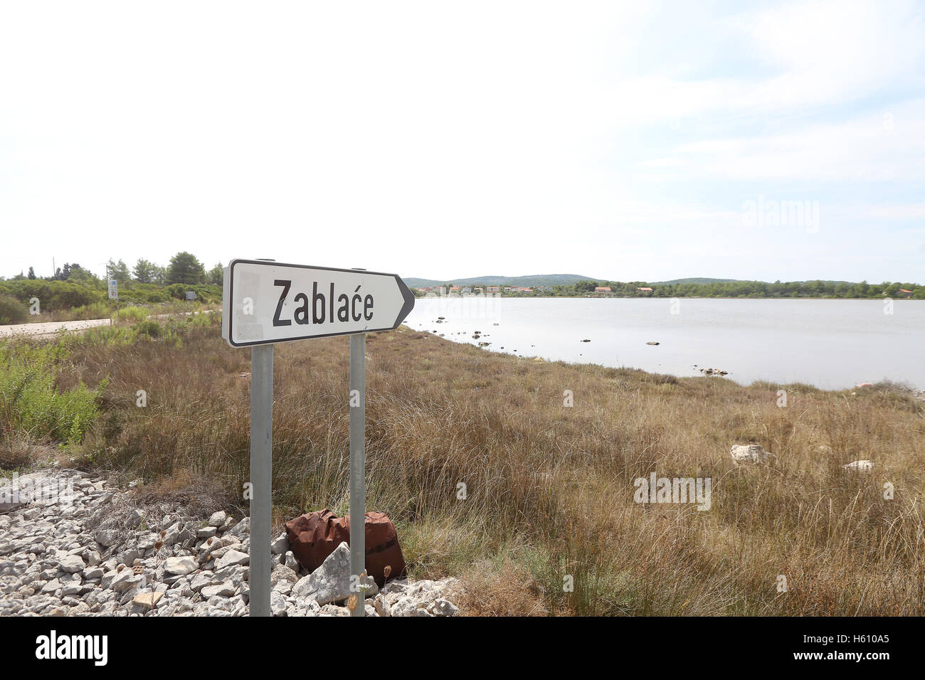 Mala Solina, a lake on Croatia's Zablace peninsula where a hotel and ...
