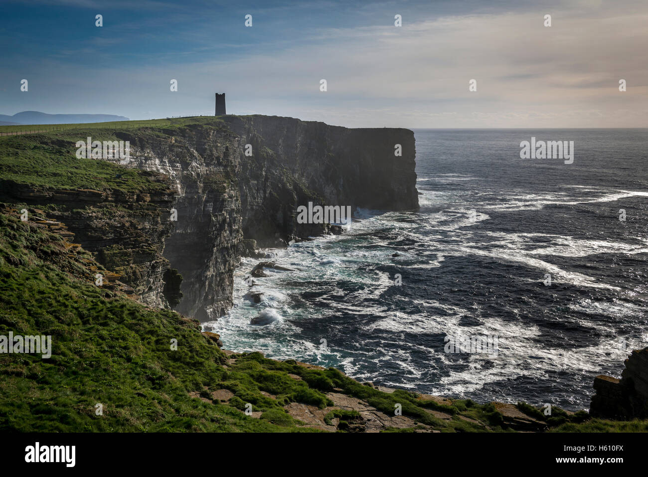 The Kitchener Memorial Tower on the cliffs at Marwick Head, Mainland ...