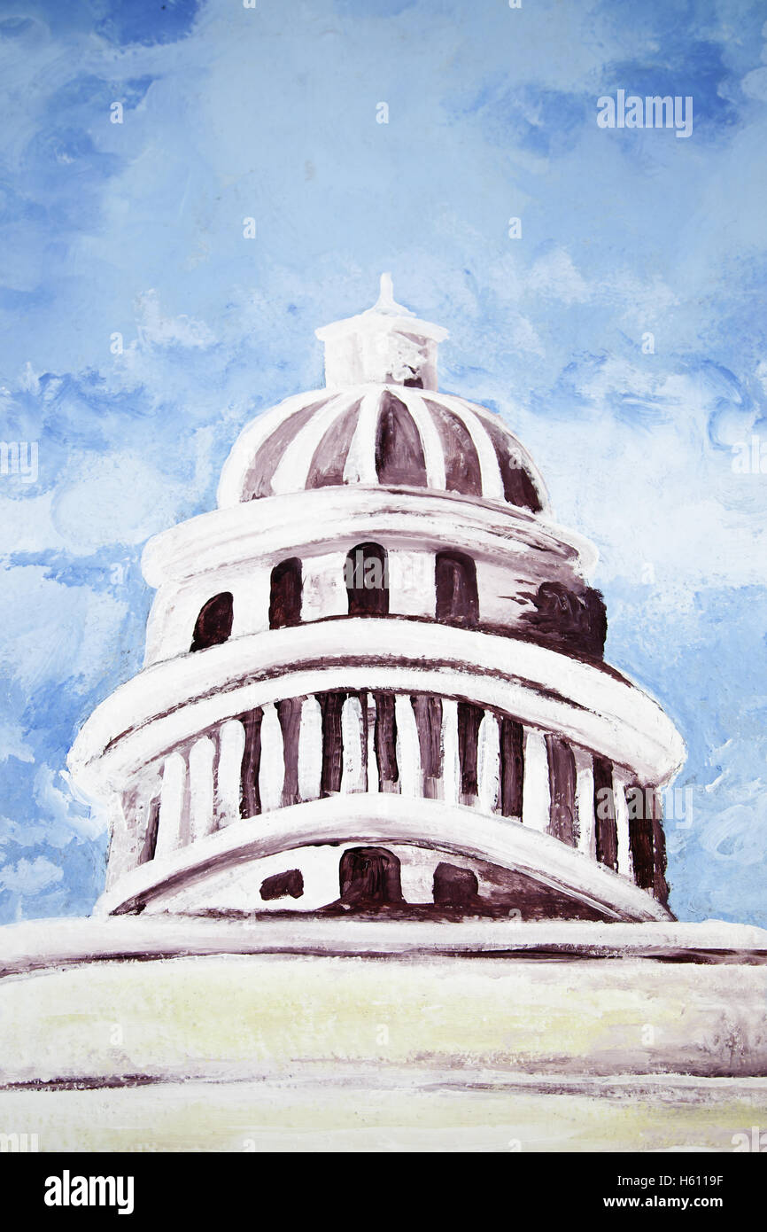 Capitol American, detailed representation of American monument, street ...