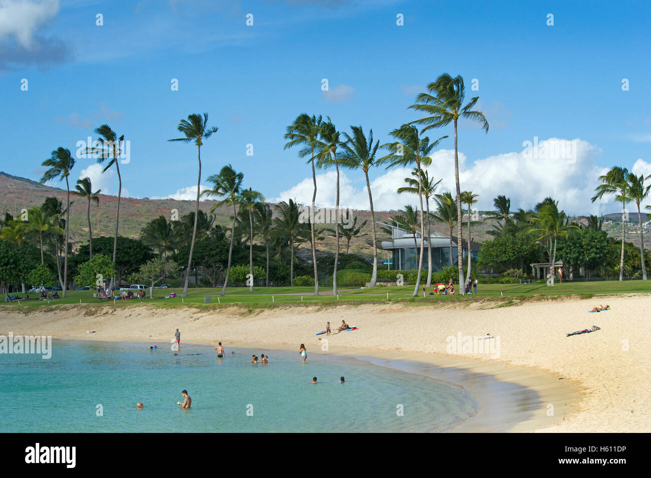 Lagoon beach on Oahu island, Hawaii Stock Photo - Alamy