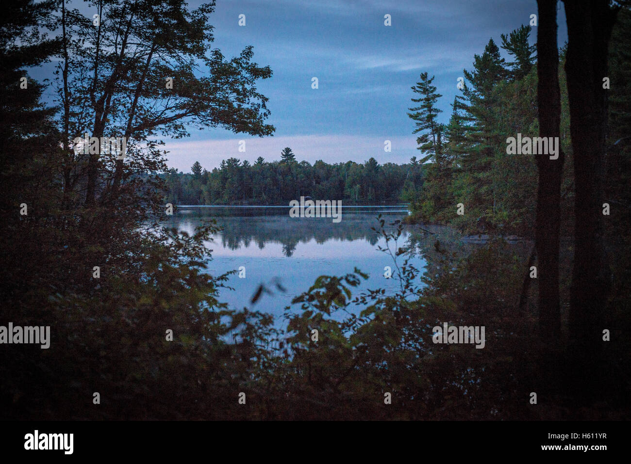 Sunrise at the lake in Quebec, Canada Stock Photo - Alamy