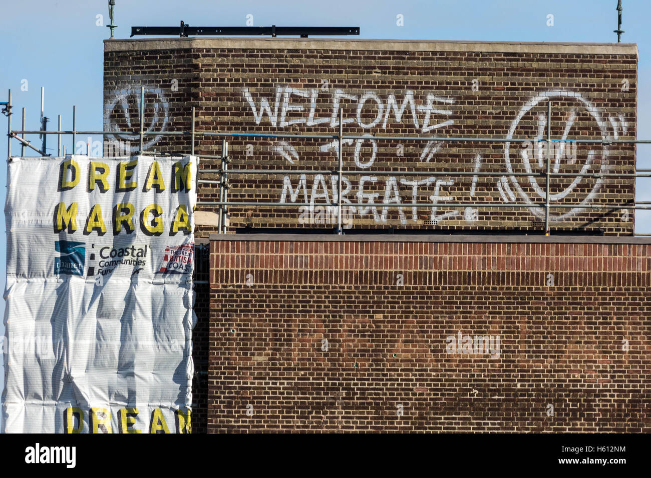 'Welcome To Margate' graffiti. Margate, Kent, UK Stock Photo - Alamy