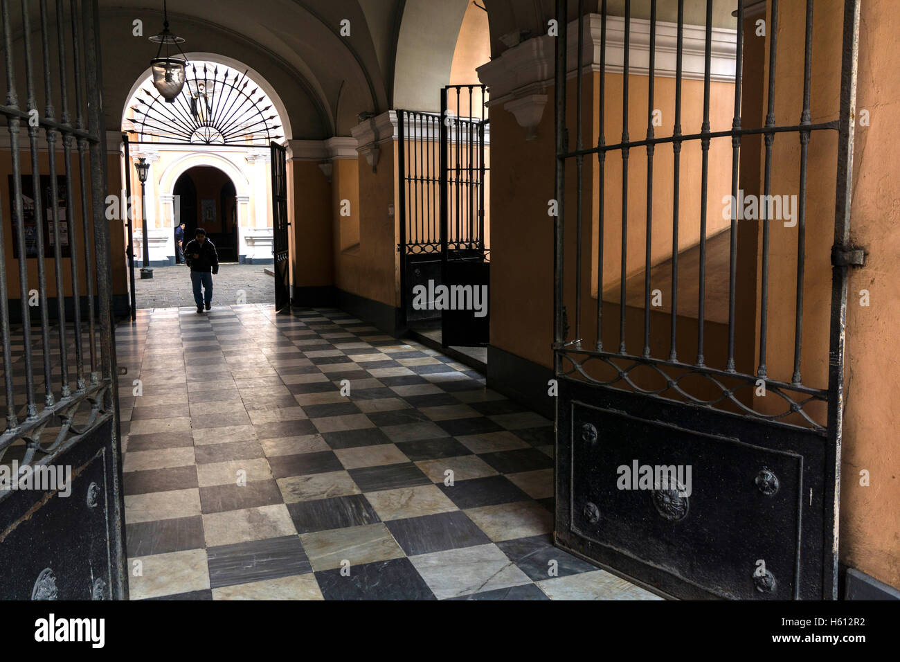 Architectural details in the historical center of Lima city, Peru Stock ...