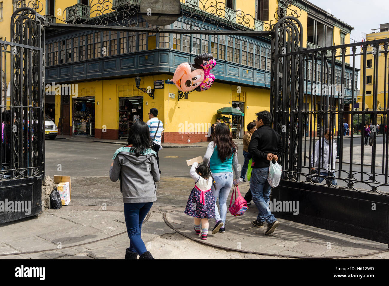 Architectural details in the historical center of Lima city, Peru Stock ...