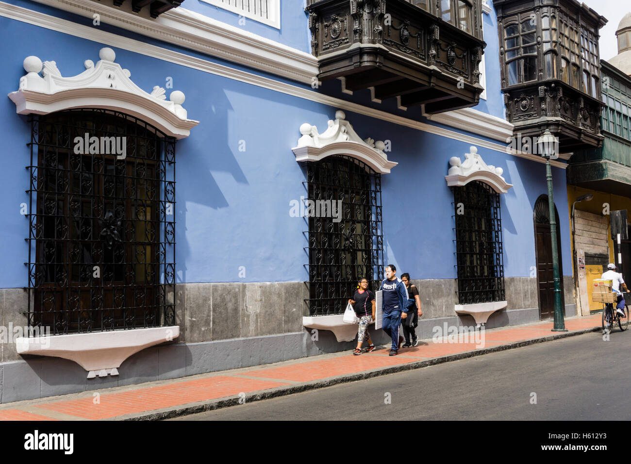 Architectural details in the historical center of Lima city, Peru Stock ...
