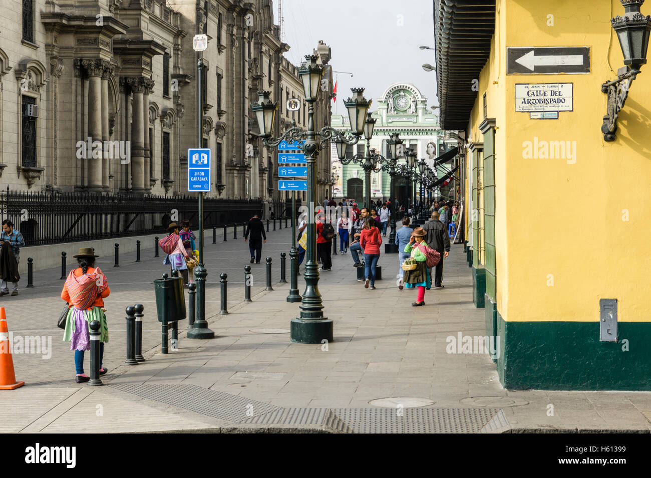Architectural details in the historical center of Lima city, Peru Stock ...
