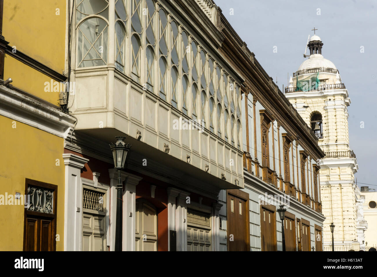 Colonial architecture in the city of Lima, Peru Stock Photo - Alamy