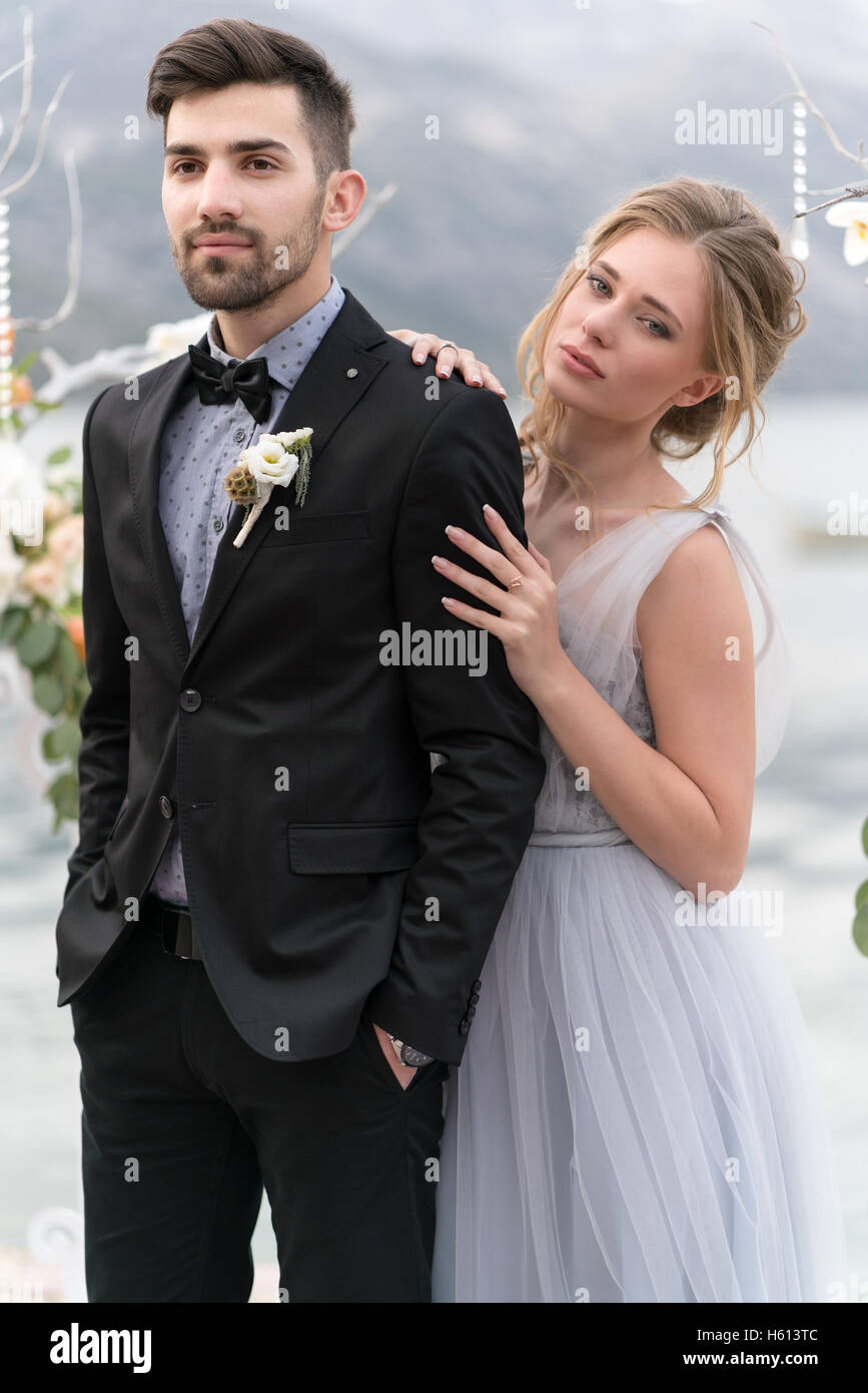 beautiful caucasian couple just married Stock Photo - Alamy