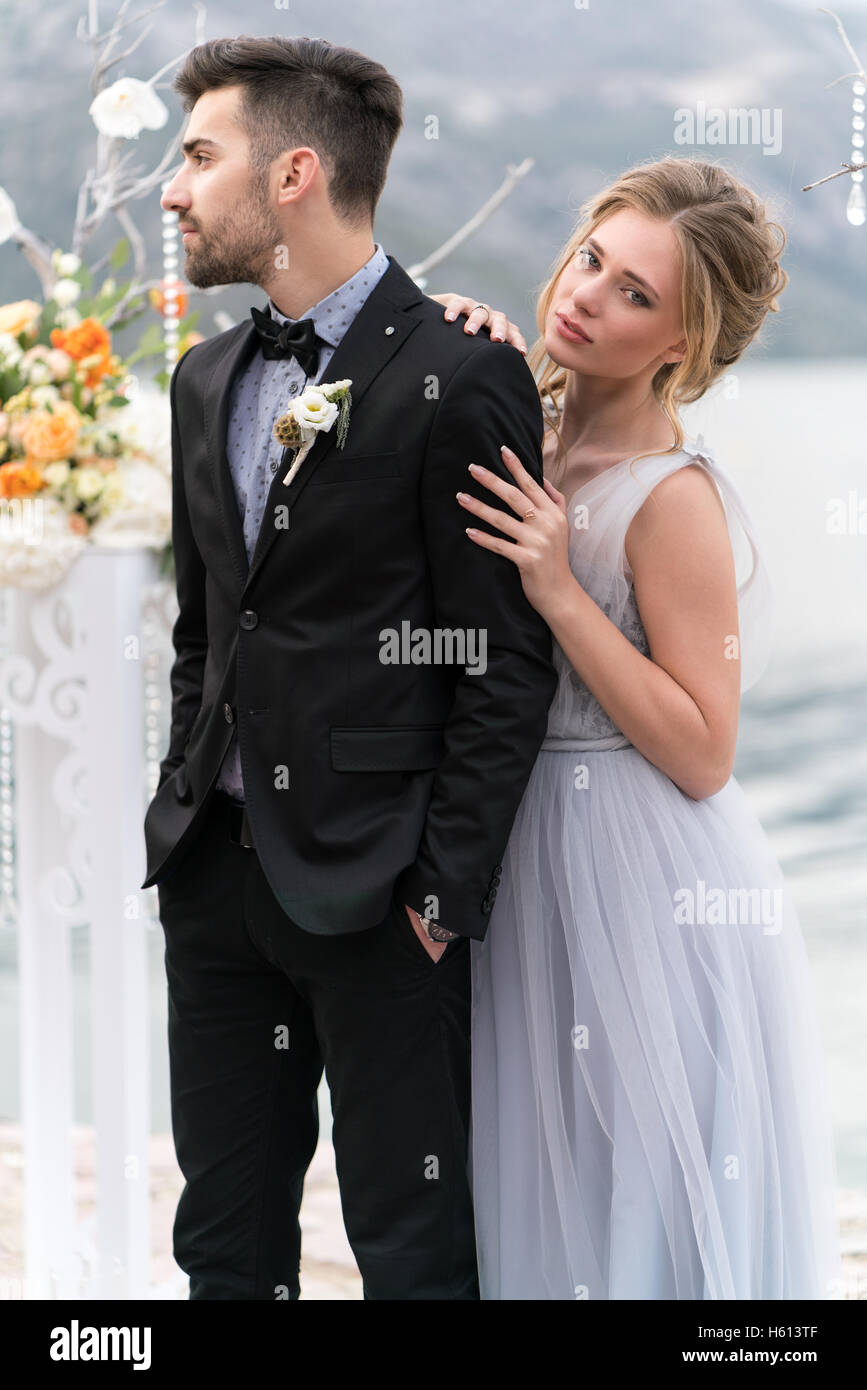beautiful caucasian couple just married Stock Photo - Alamy