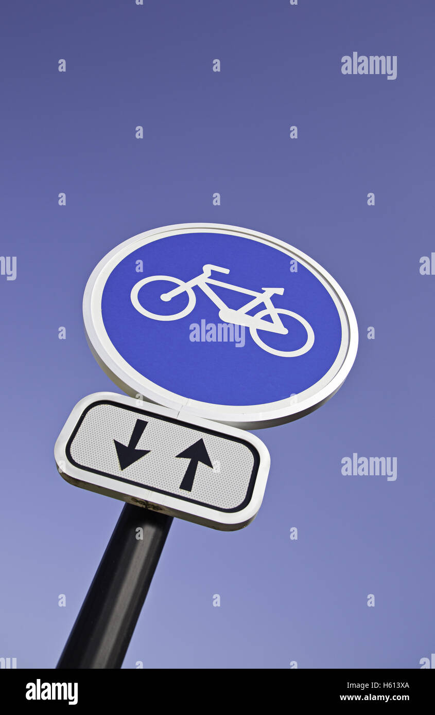 Signal bike in the city, indicating infromación detail in the city ...